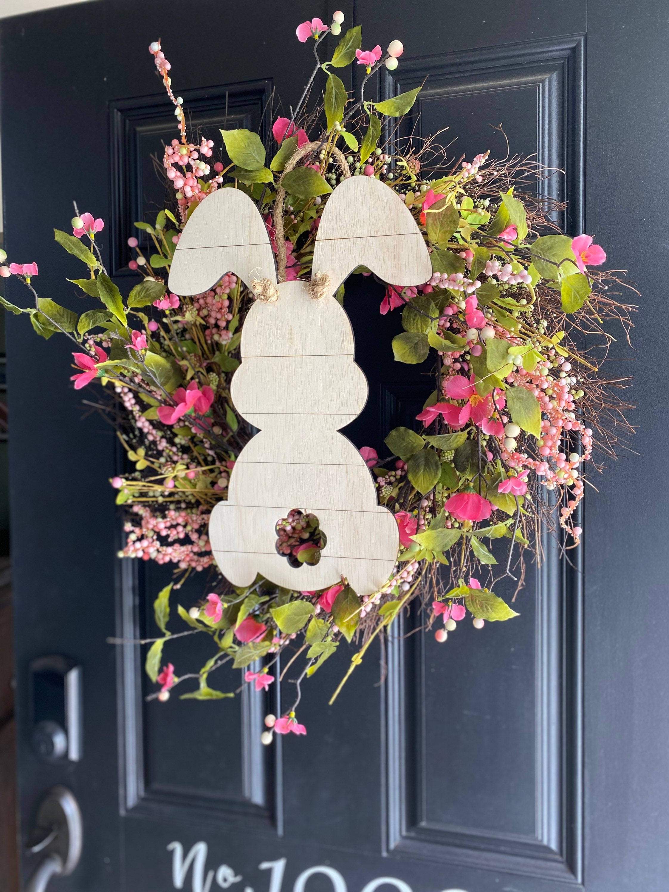 Bunny Door Hanger Easter Door Hanger Easter Porch Decor - Etsy