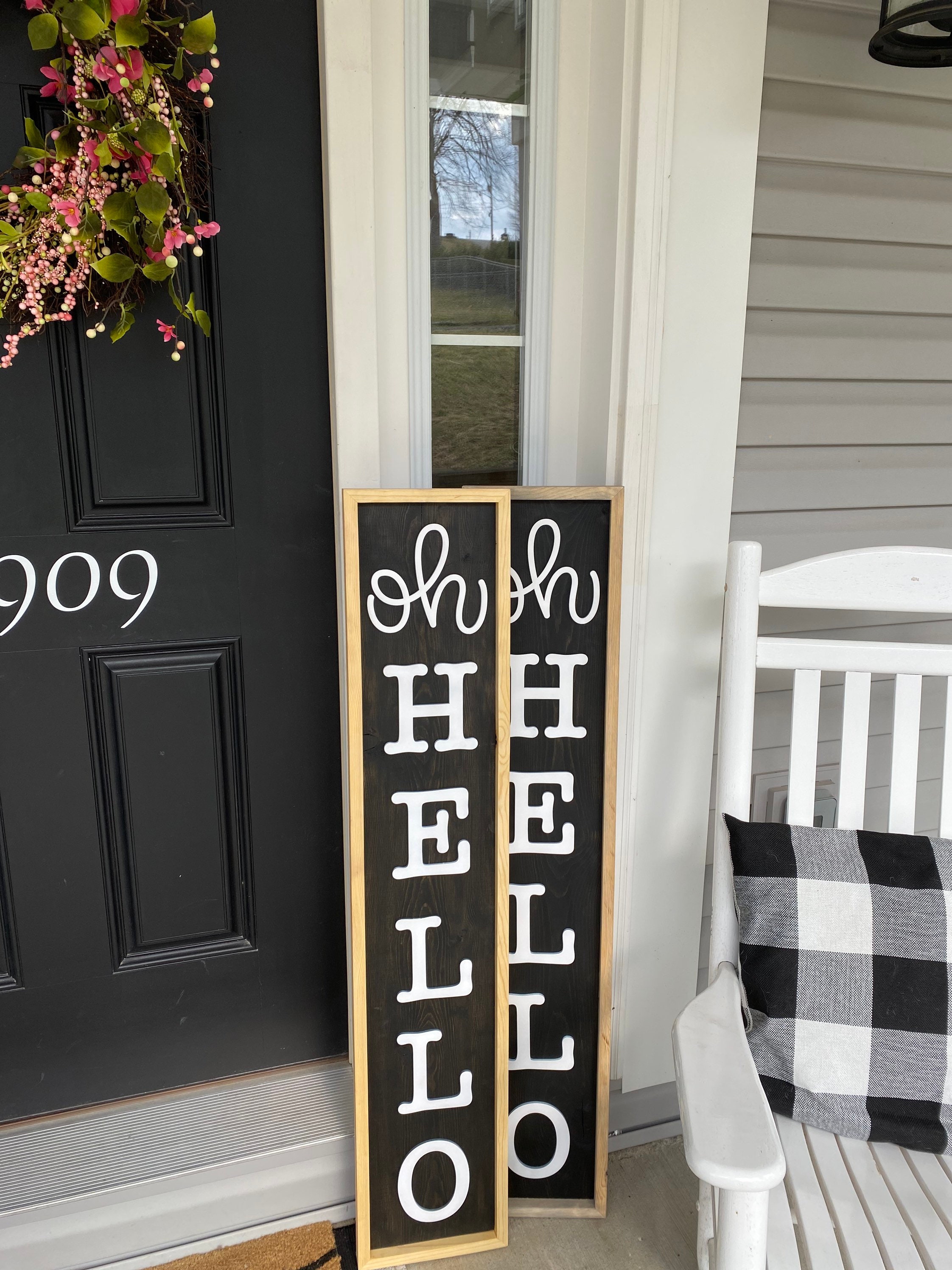 Oh Hello Porch Sign Oh Hello Sign 3D Wood Sign Spring | Etsy
