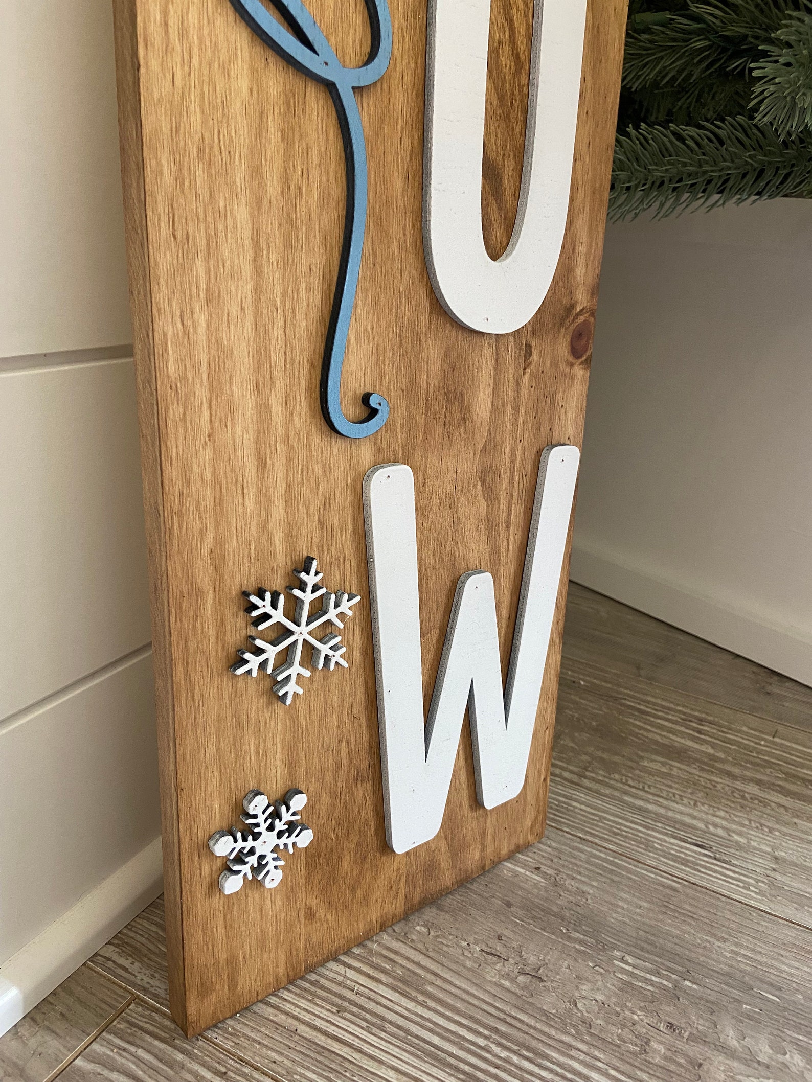 Let It Snow Wood Sign: 3D Lettering Christmas Porch Decor - Etsy