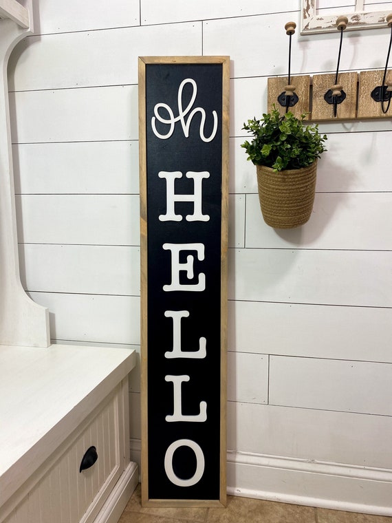 Oh Hello Porch Sign Oh Hello Sign 3D Wood Sign Spring - Etsy