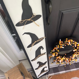 Welcome Witches Sign Witch Hat Which Hat Sign Halloween Decor Fall Sign ...