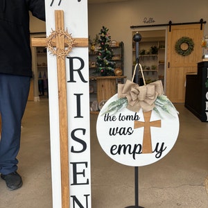 He is Risen Sign | Cross Sign | Easter Wood Sign | Spring Porch Decor ...