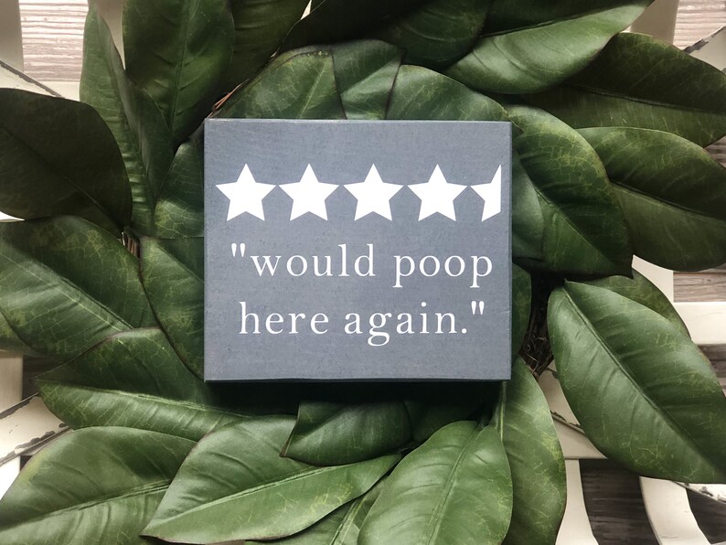Bathroom Sign Wood Poop Here Again Humor Bathroom Sign | Etsy