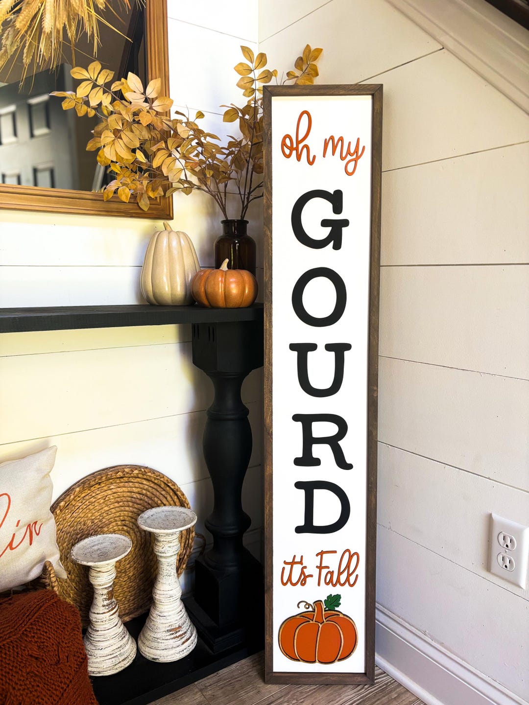 Oh My Gourd Fall Porch Sign: 3D Wood Lettering, Handmade - Etsy