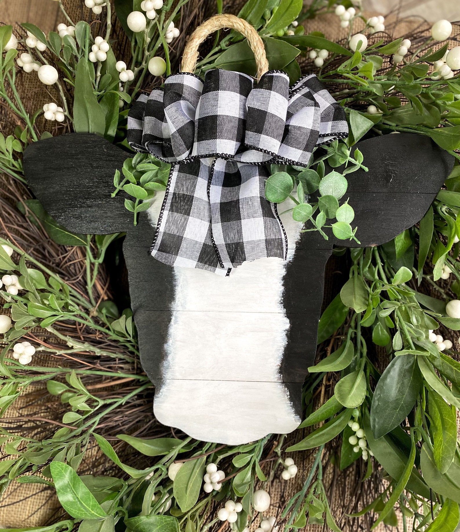 Cow Door Hanger | Cow Decor | Farmhouse Decor | Wooden Door Hanger ...