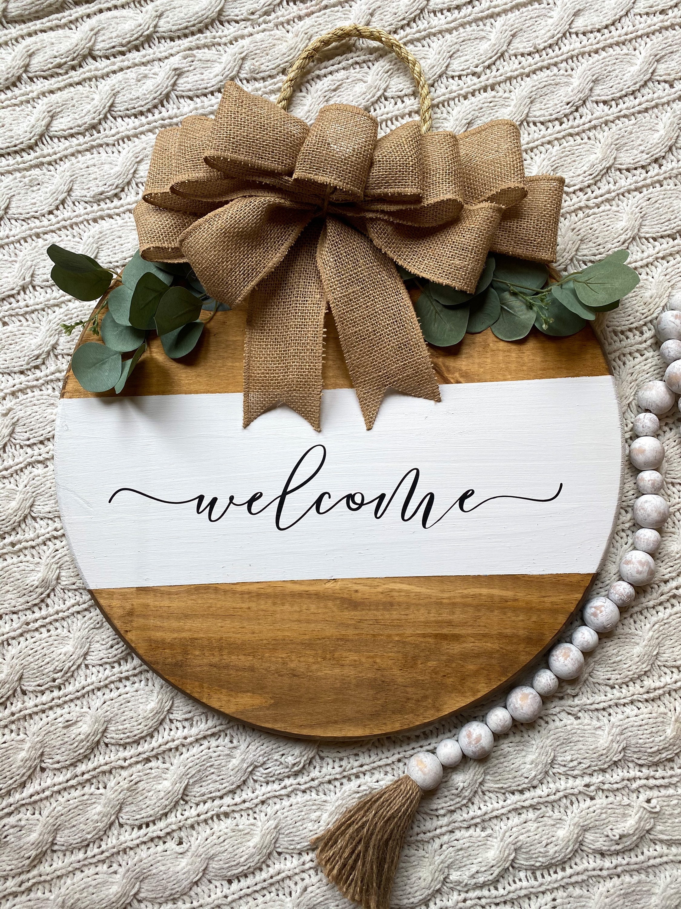 Welcome Door Hanger | Front Porch Decor | Custom Wood Door Hanger ...