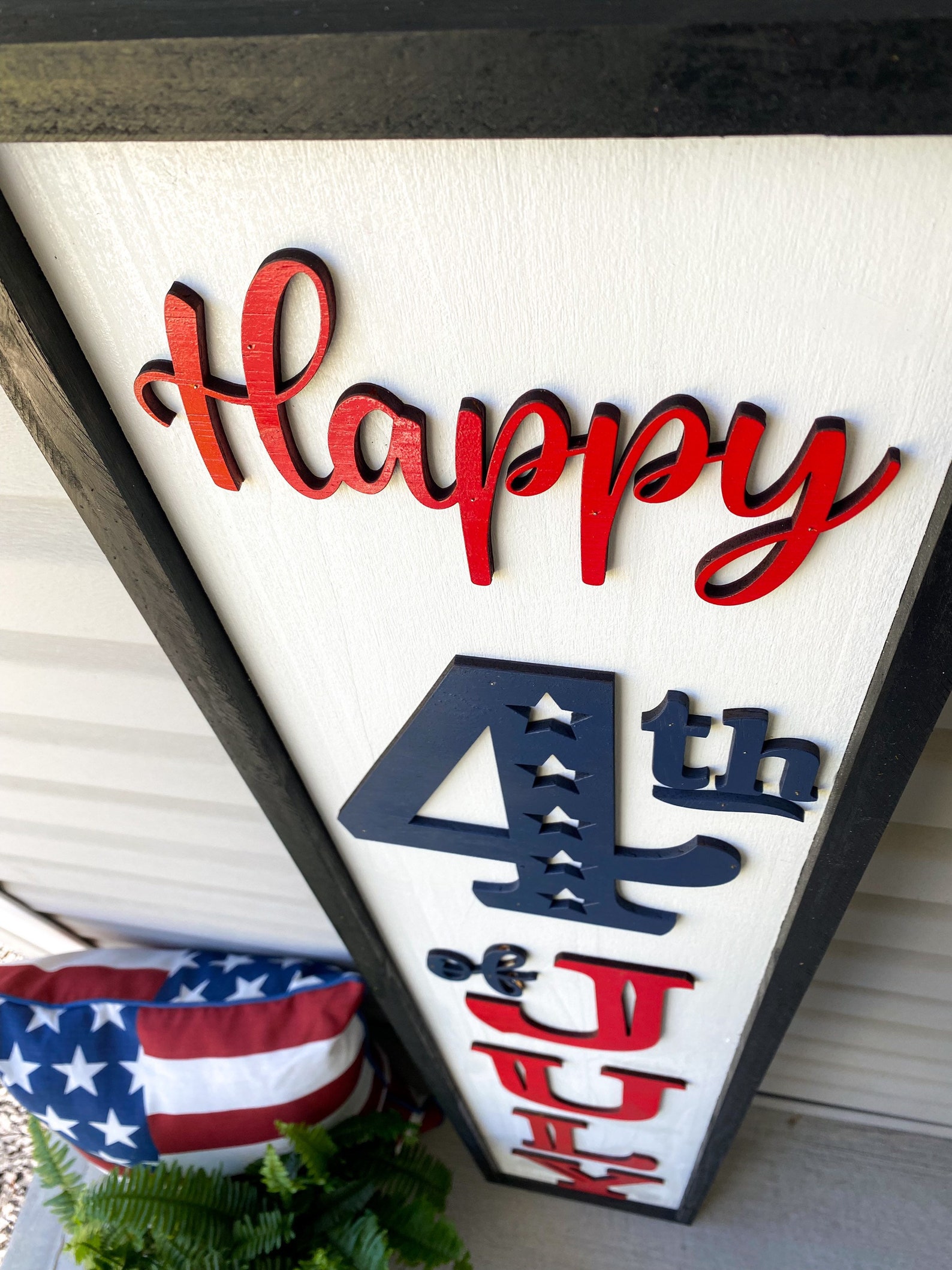 Patriotic Porch Sign Flag Porch Sign Double Sided Sign 4th of July Sign ...