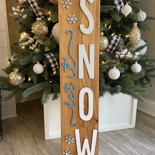Let It Snow Porch Sign Christmas Porch Sign Christmas Sign - Etsy
