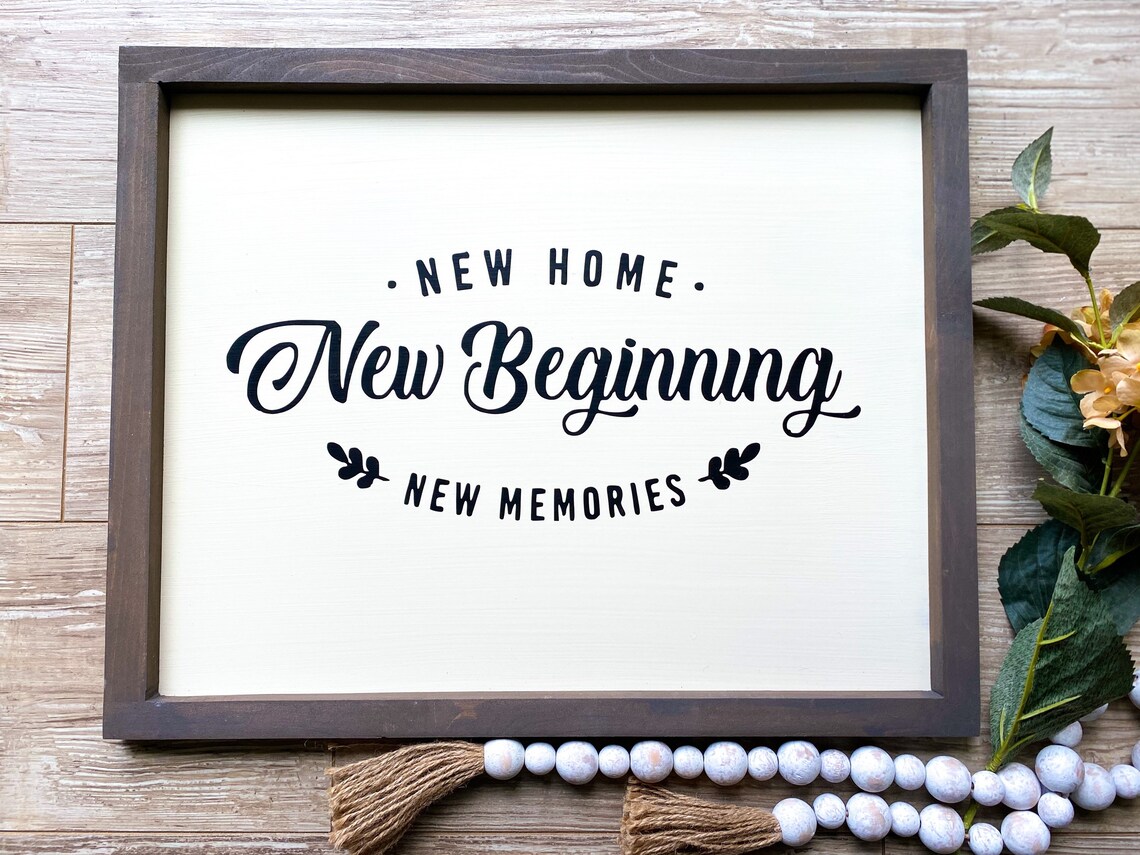 New Beginning Wood Sign New Home New Home Sign Wood Sign | Etsy