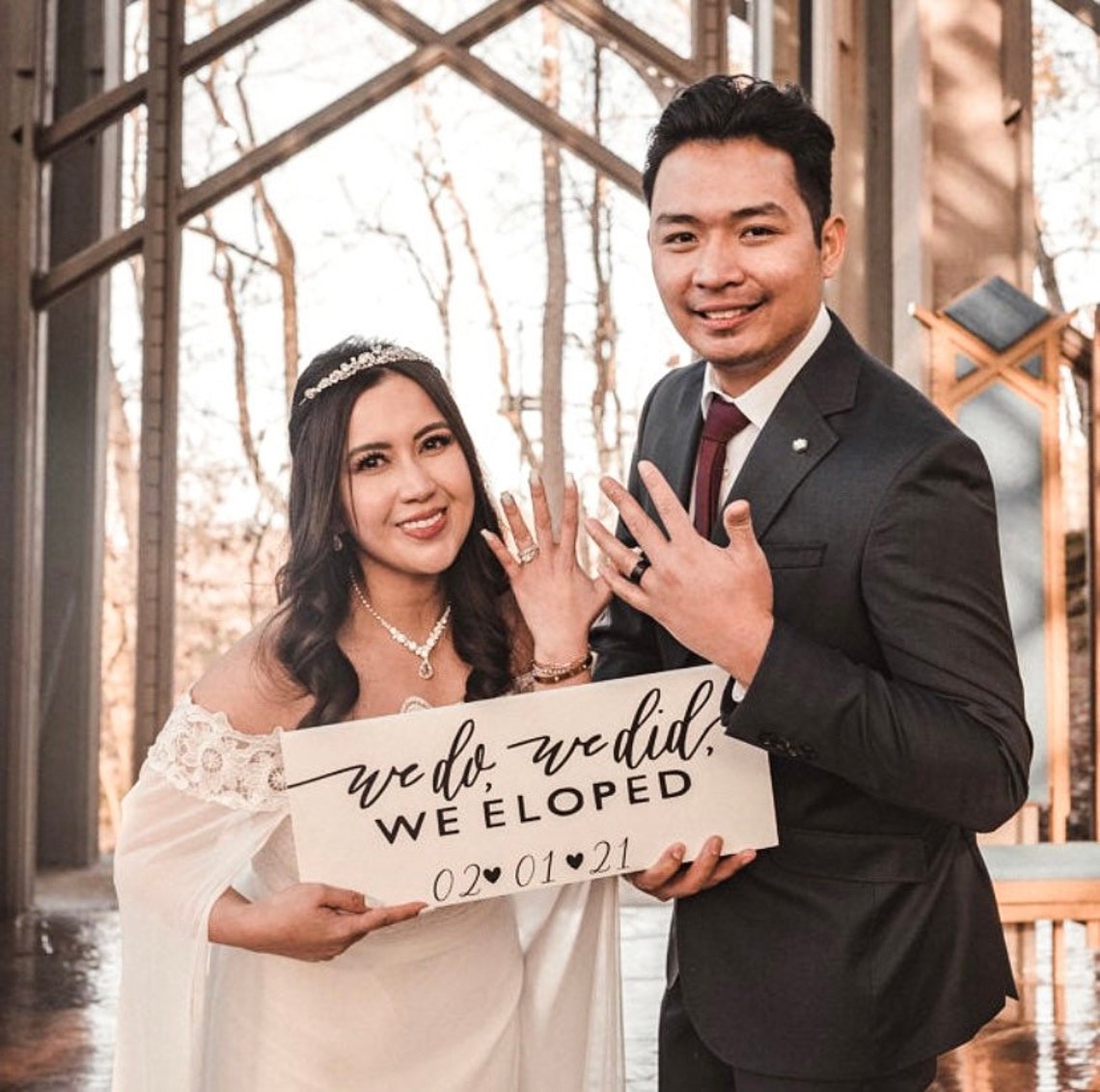 We Eloped Wooden Sign Custom Eloped Sign We Eloped Sign | Etsy