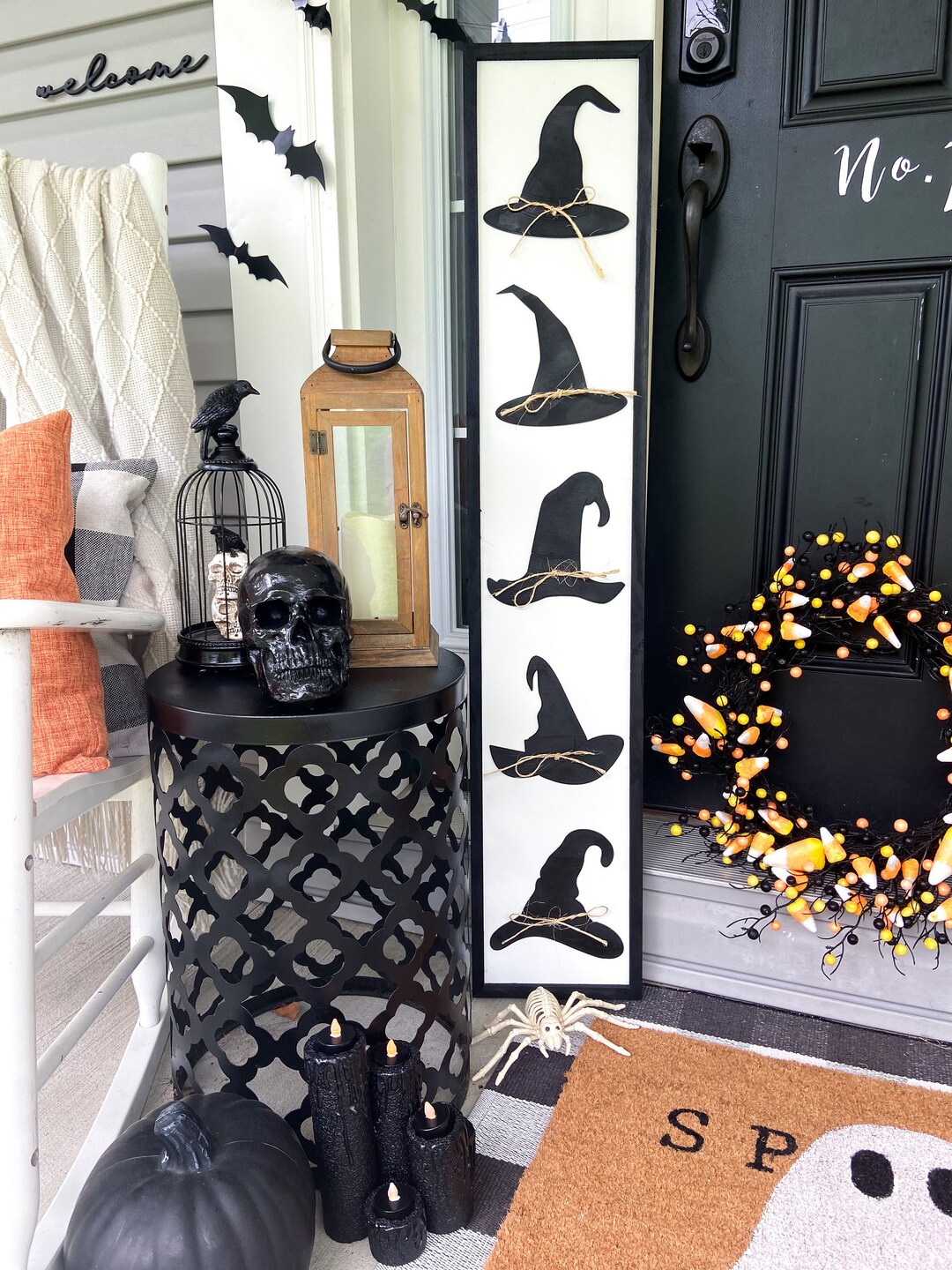 Welcome Witches Sign Witch Hat Which Hat Sign Halloween Decor Fall Sign ...