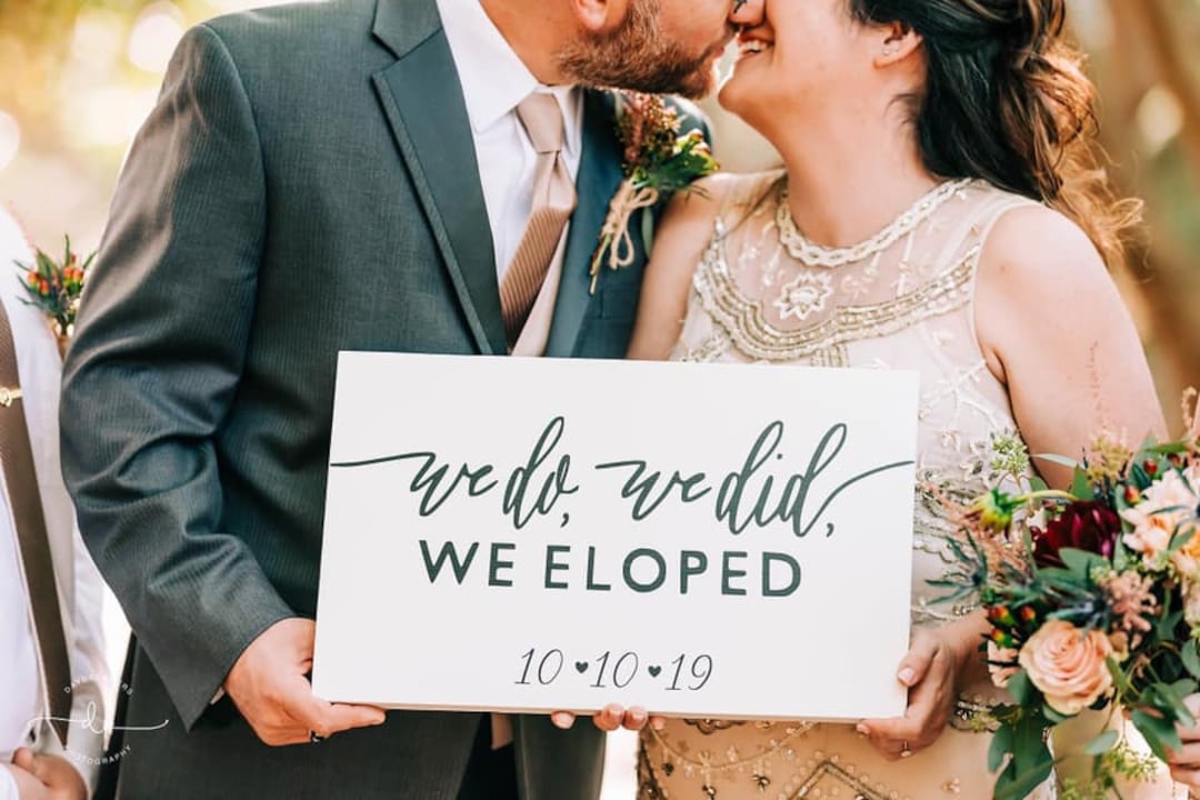 We Eloped Wooden Sign | Custom Eloped Sign | We Eloped Sign | We Eloped ...