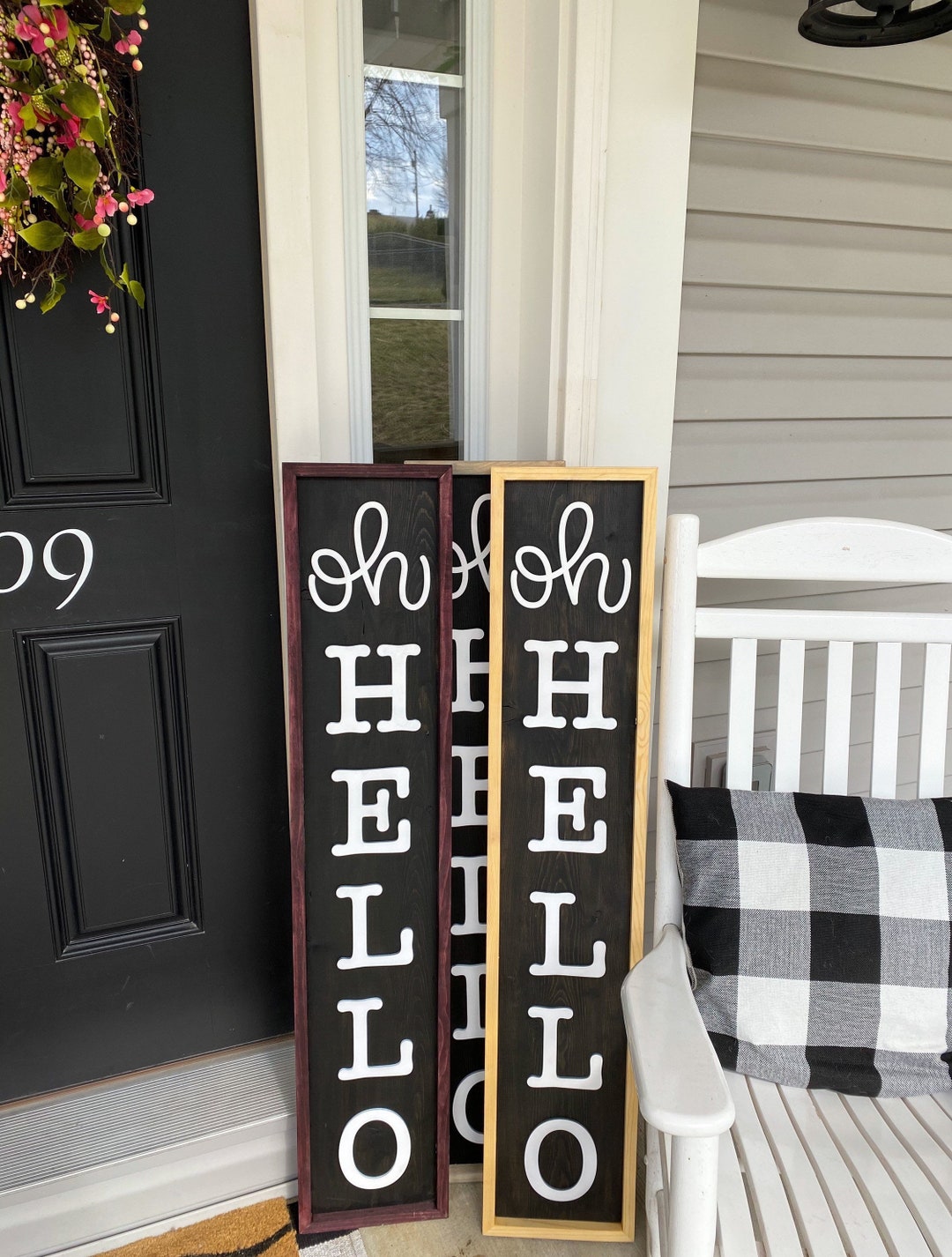 Oh Hello Porch Sign | Oh Hello Sign | 3D Wood Sign | Spring Porch Sign ...