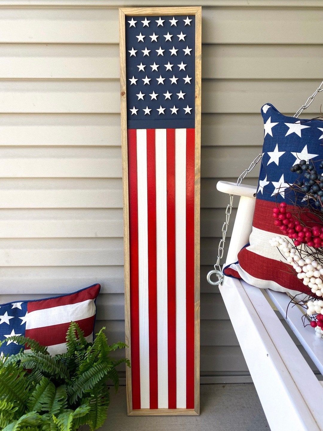 Patriotic Porch Sign | Flag Porch Sign | Patriotic Decor | 4th of July ...
