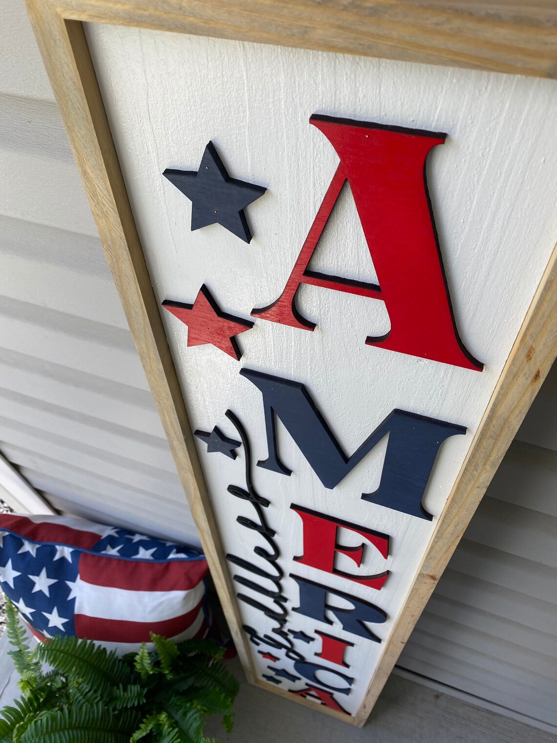 Patriotic Porch Sign Flag Porch Sign Double Sided Sign - Etsy