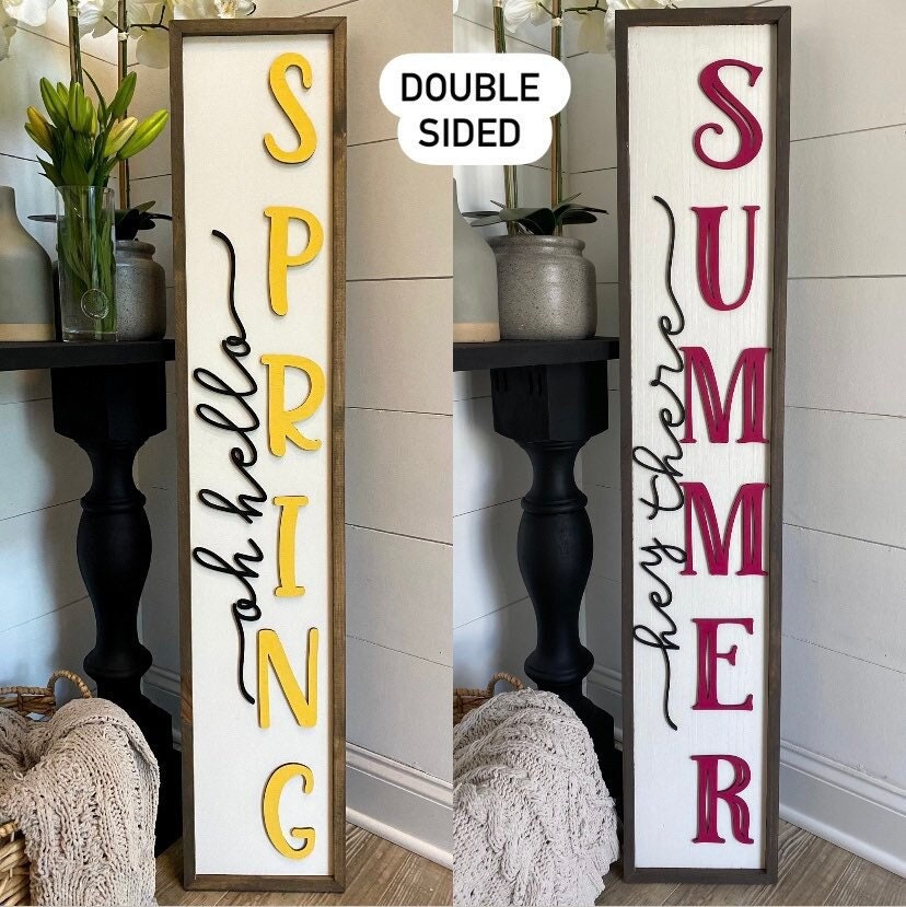 Oh Hello Spring Sign Hey There Summer Double Sided Sign - Etsy