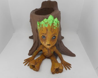 White 3D Printed Baby Groot Pen/pencil Holder - Etsy