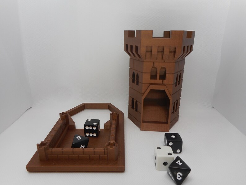 Dice Tower With Tray Castle Dice Roller Dungeons and | Etsy
