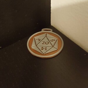 3D Printed D20 Token With 2 Colors and a Loop for Keychain or Pendant ...