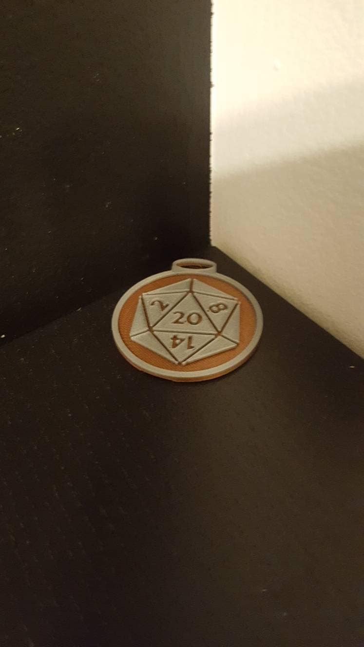 3D Printed D20 Token With 2 Colors and a Loop for Keychain or - Etsy