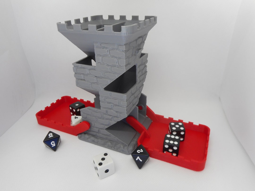 Dice Tower With 2 Folding Tray | Castle Dice Roller | Dungeons and ...