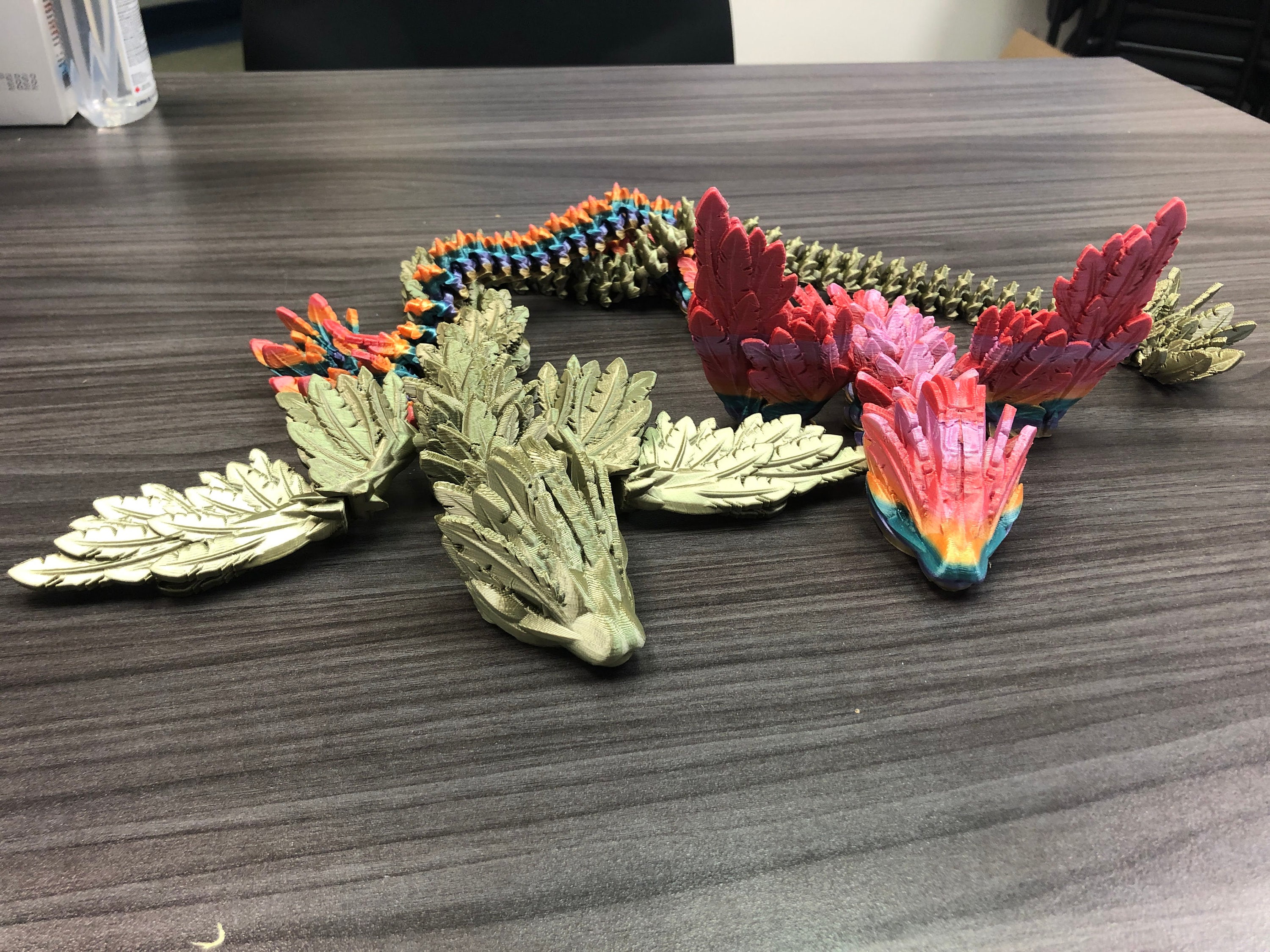 2 Feet Long Articulated Feather Dragon Fidget Toy Fantasy - Etsy Canada