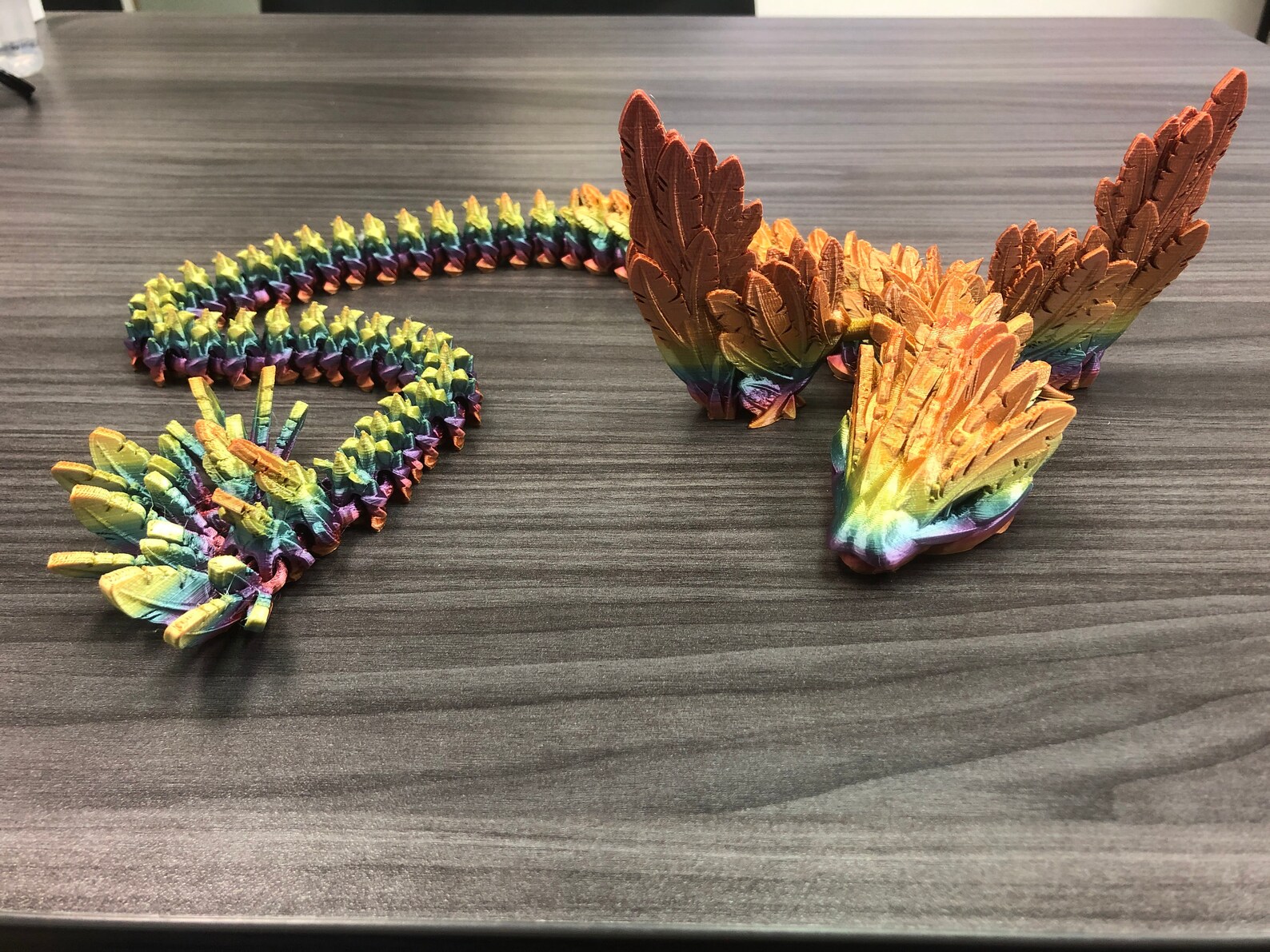 2 Feet Long Articulated Feather Dragon Fidget Toy Fantasy - Etsy