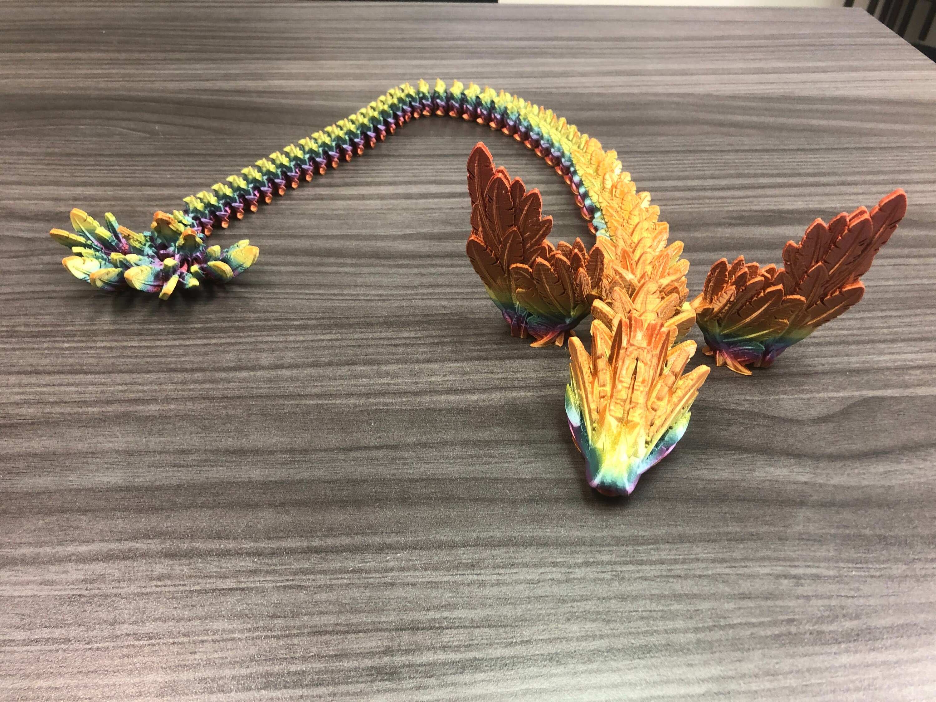 2 Feet Long Articulated Feather Dragon Fidget Toy Fantasy - Etsy Canada
