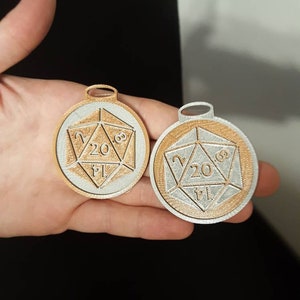 3D Printed D20 Token With 2 Colors and a Loop for Keychain or Pendant ...