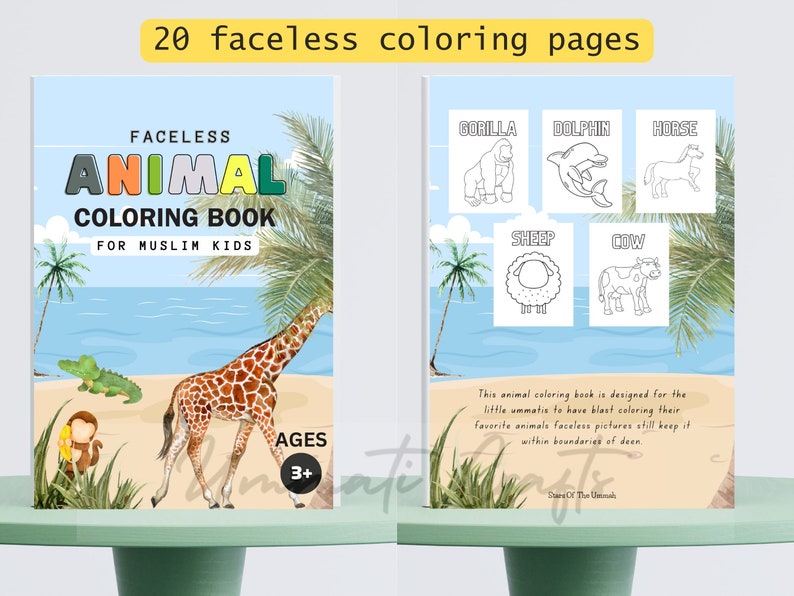 Faceless Animal Coloring Pages, Islamic Kids Coloring Page, Muslim Kids ...