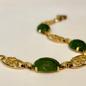 Jade Scarab Van Dell Bracelet - Etsy