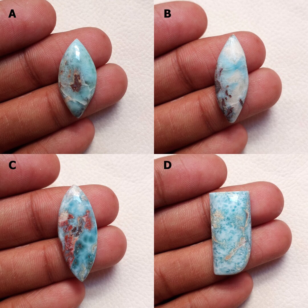 Larimar Cabochon AAA Quality Black and Red Spotted - Etsy