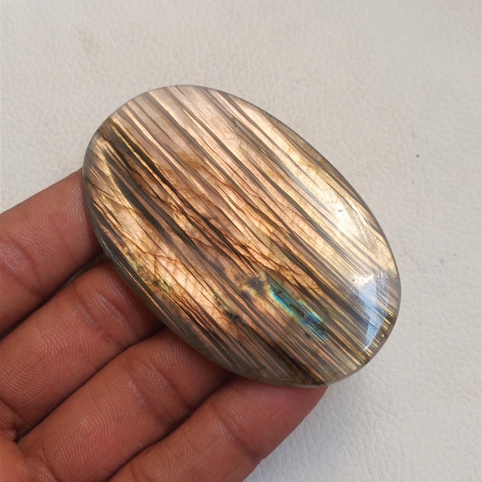 Large Labradorite Cabochon Designer Brown Flashy Labradorite | Etsy