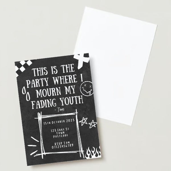 Emo Invitation - Etsy