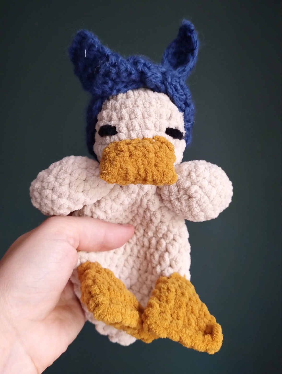 Della Duck Mini Lovey Baby Della Duck Made to Order Crochet Plushie ...
