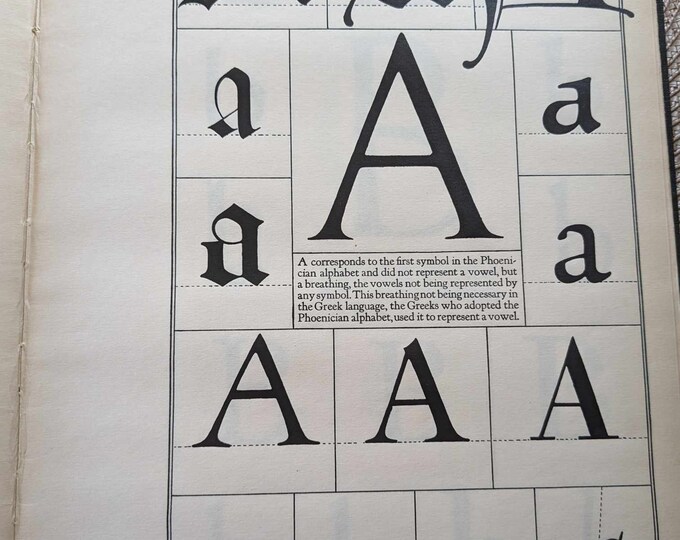 Antique Book of Caligraphy . the Alphabet 1918 by Frederic W. Goudy ...