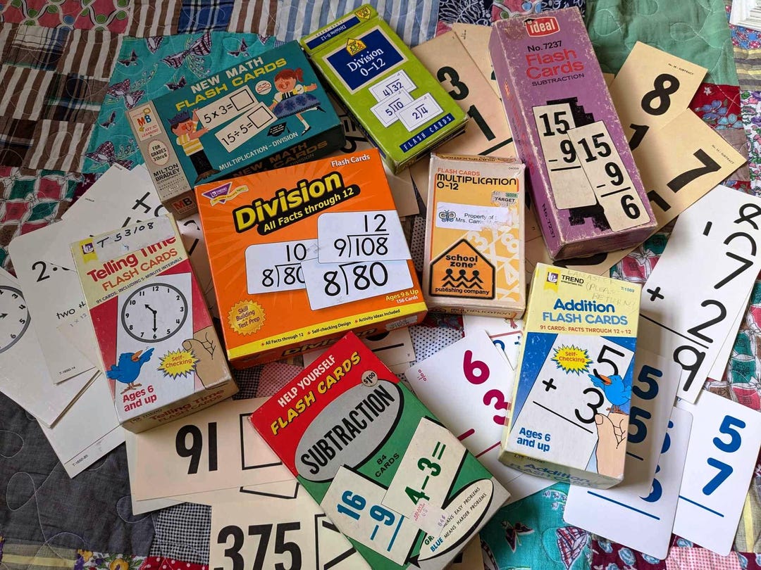 Vintage Flash Cards - Mathematical Flash Cards - LOT of 50+ From 1950's ...