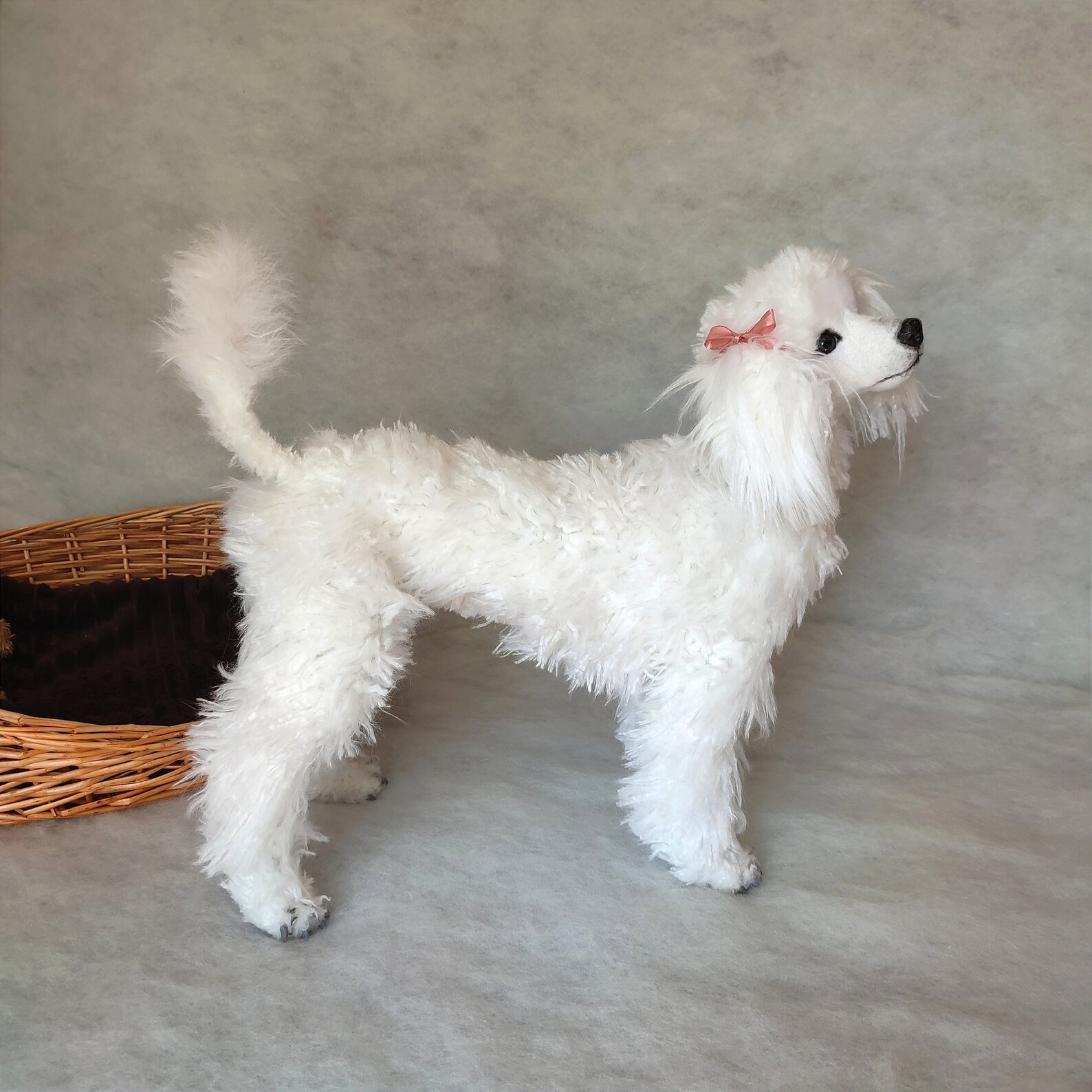 Poodle Realistic Plush Dog Figurine | Etsy