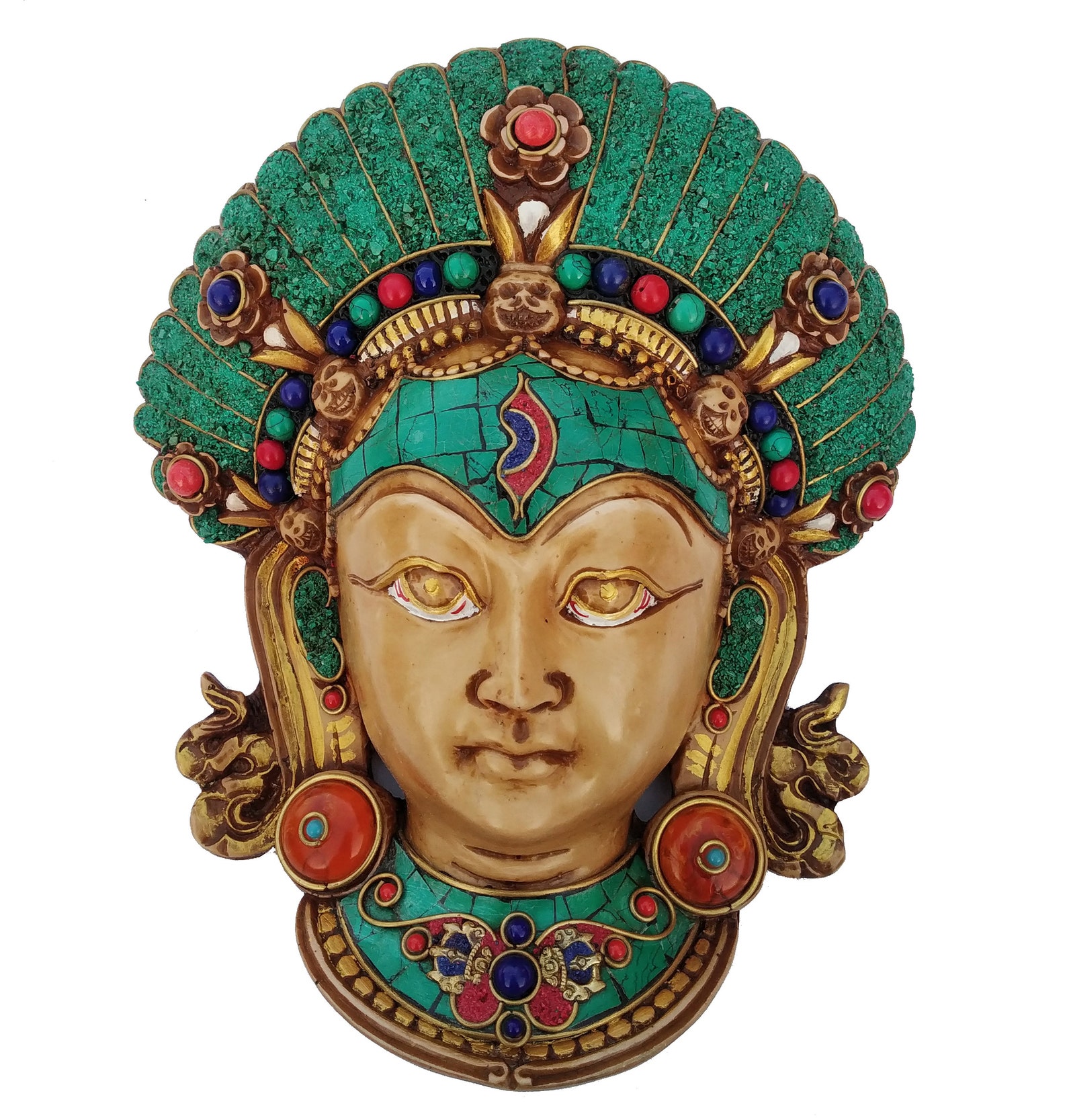 Kumari Girl Mask Handmade Nepali Girl Mask With Stone Work - Etsy