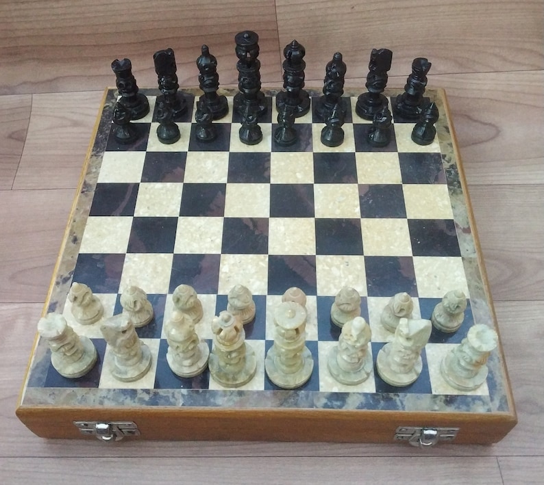 Stone Chess Set 10 Stone Board and Stone Pieces Chess - Etsy