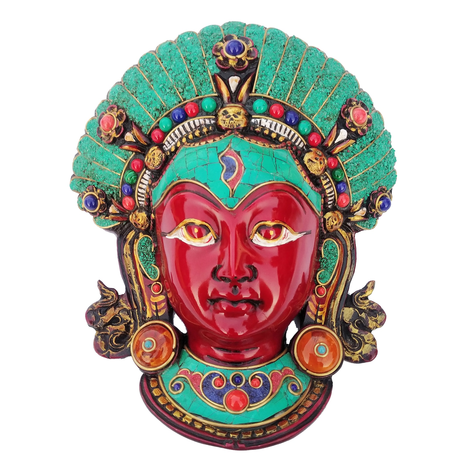 Kumari Girl Mask Handmade Nepali Girl Mask With Stone Work - Etsy