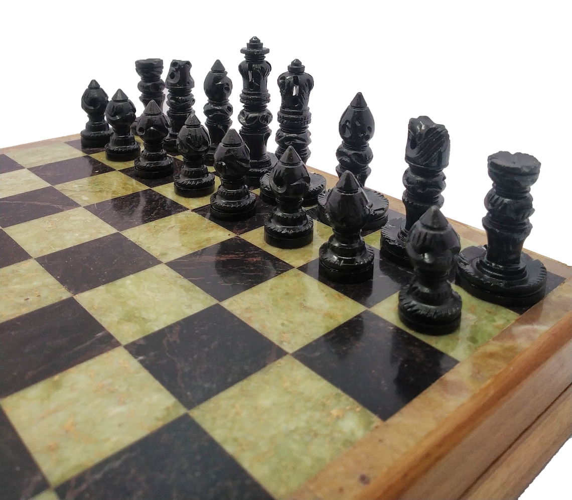 Stone Chess Set 10 Stone Board and Stone Pieces Chess | Etsy