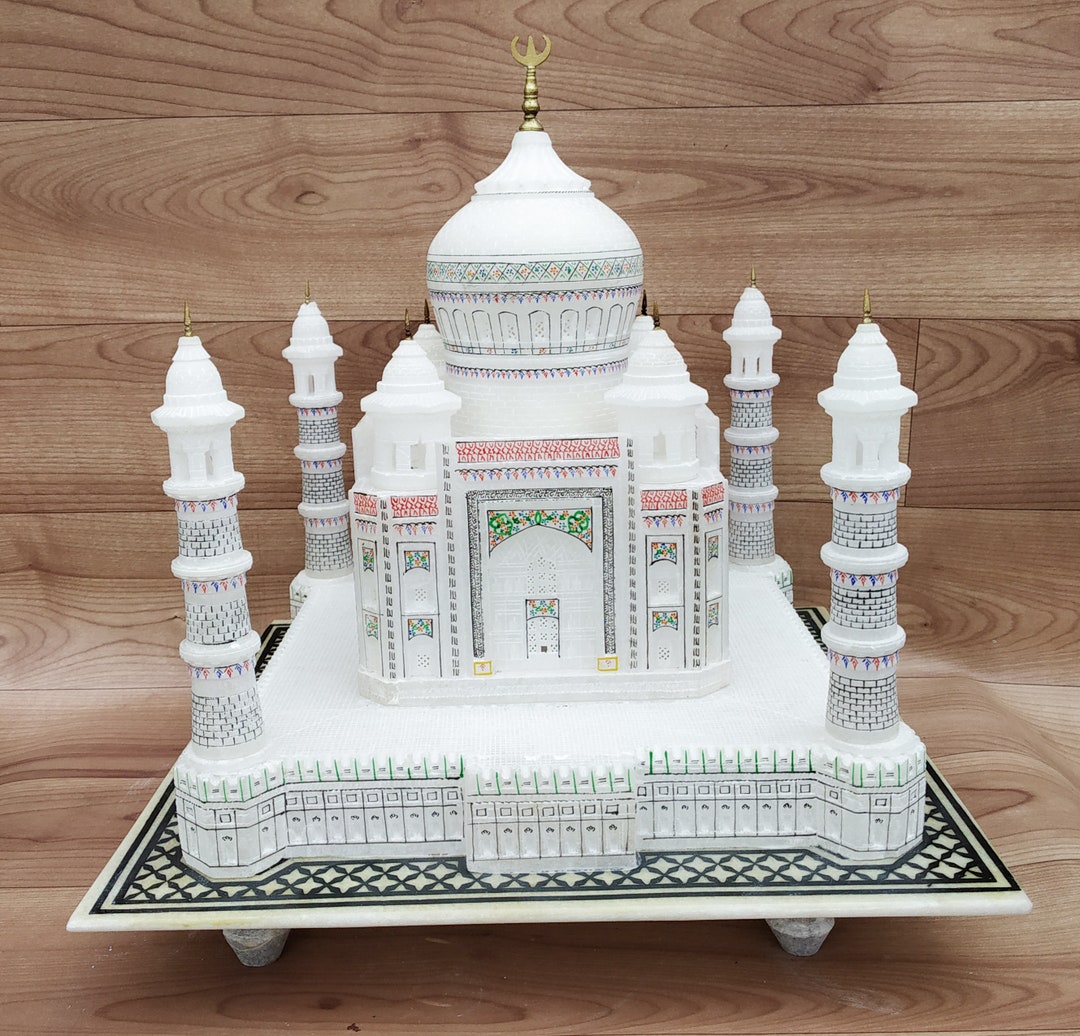Taj Mahal 12" White Marble Replica Taj Mahal Statue Miniature Souvenir ...