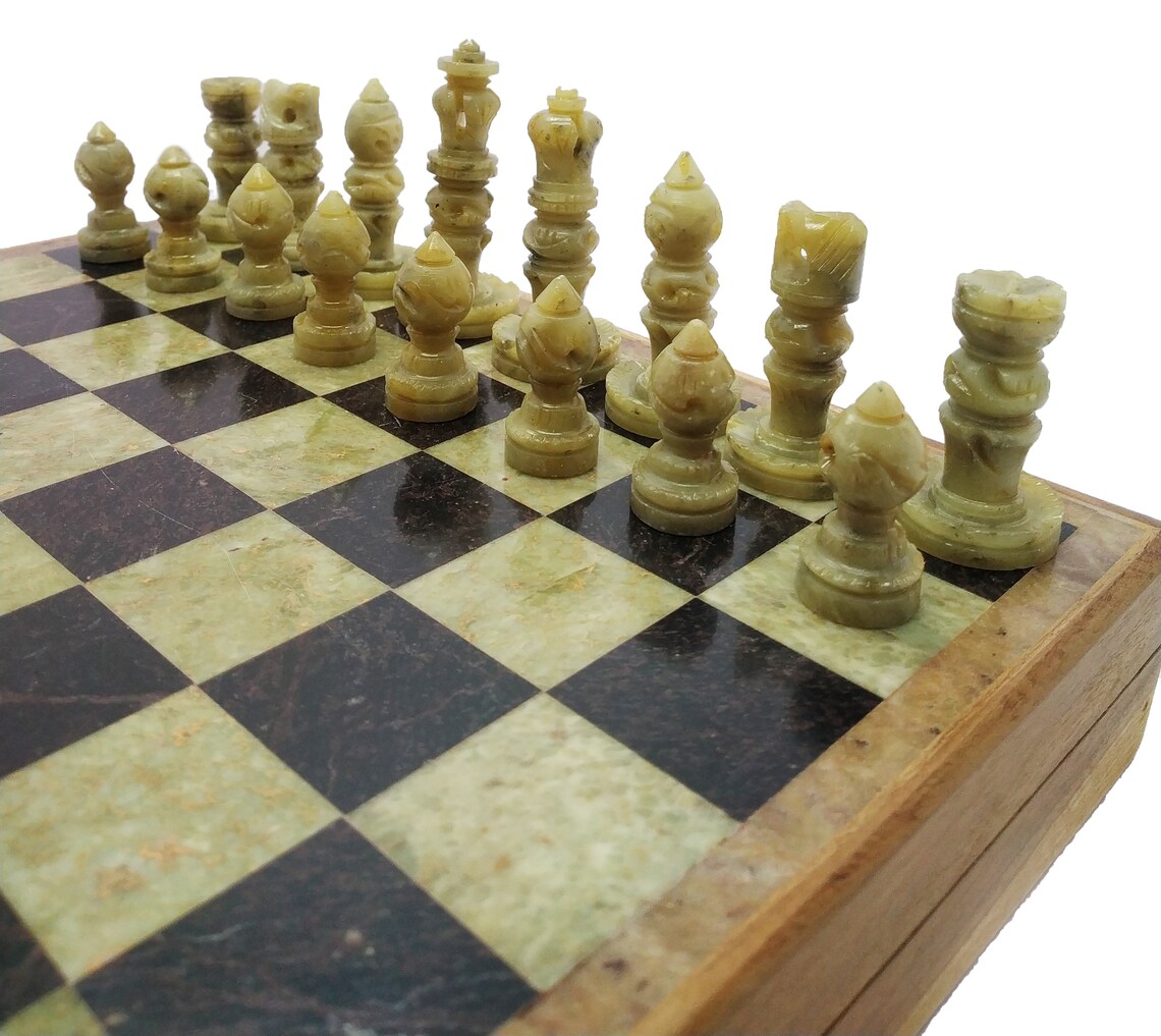 Stone Chess Set 10 Stone Board and Stone Pieces Chess | Etsy