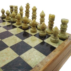 Stone Chess Set 10" Stone Board and Stone Pieces Chess Set - Etsy