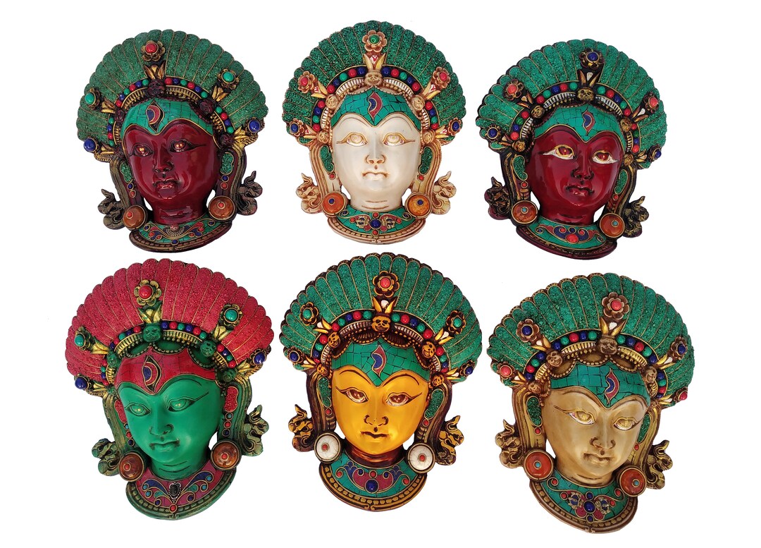 Kumari Girl Mask Handmade Nepali Girl Mask With Stone Work - Etsy