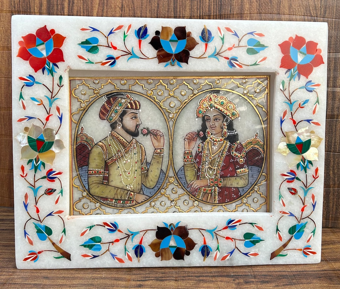 Marble Stone 8x10 Photo Frame Gemstone Inlay Floral Art Home Décor ...