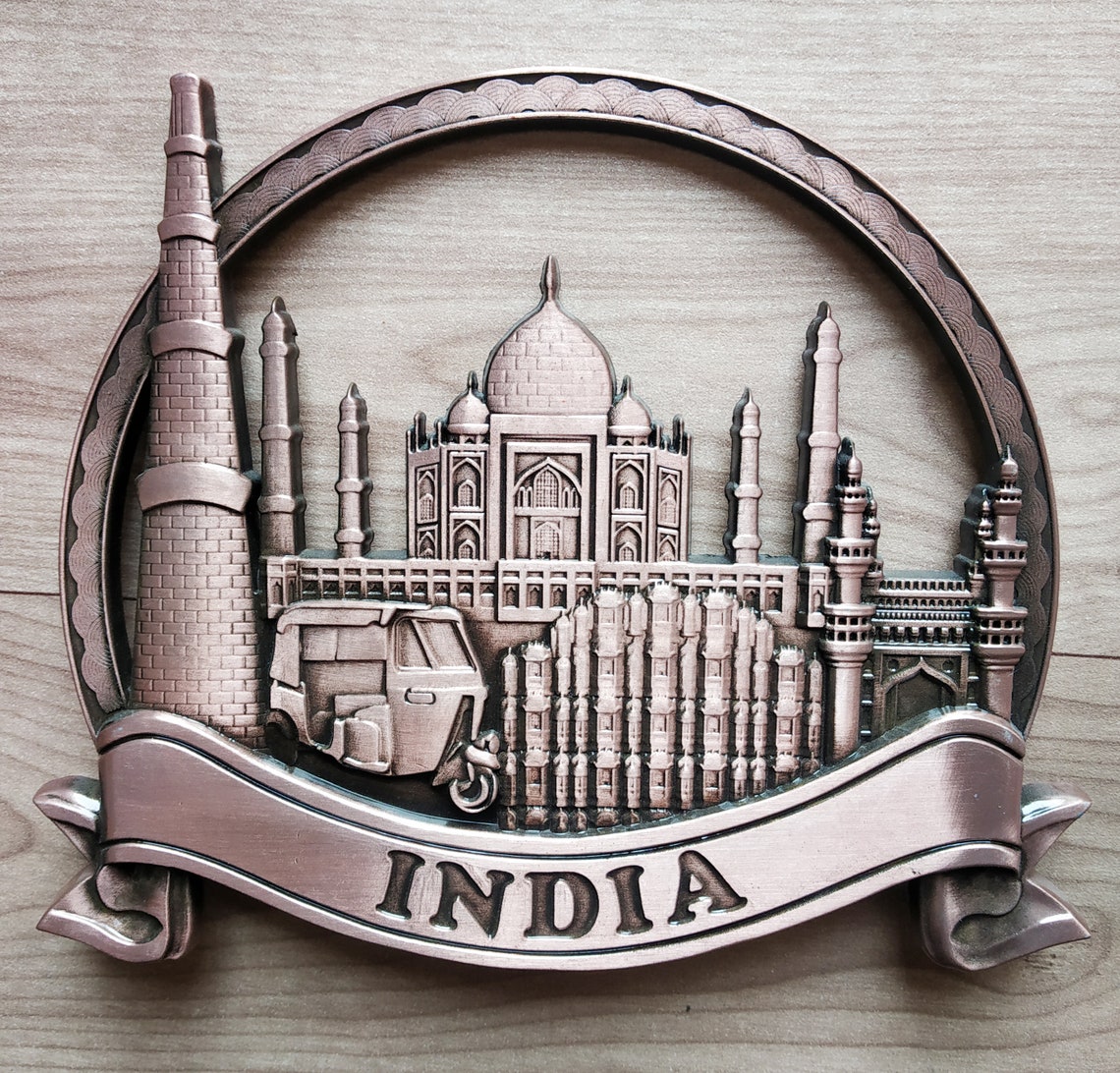 Decorative Plates Round Engraved Indian Monuments Wall Hanging - Etsy