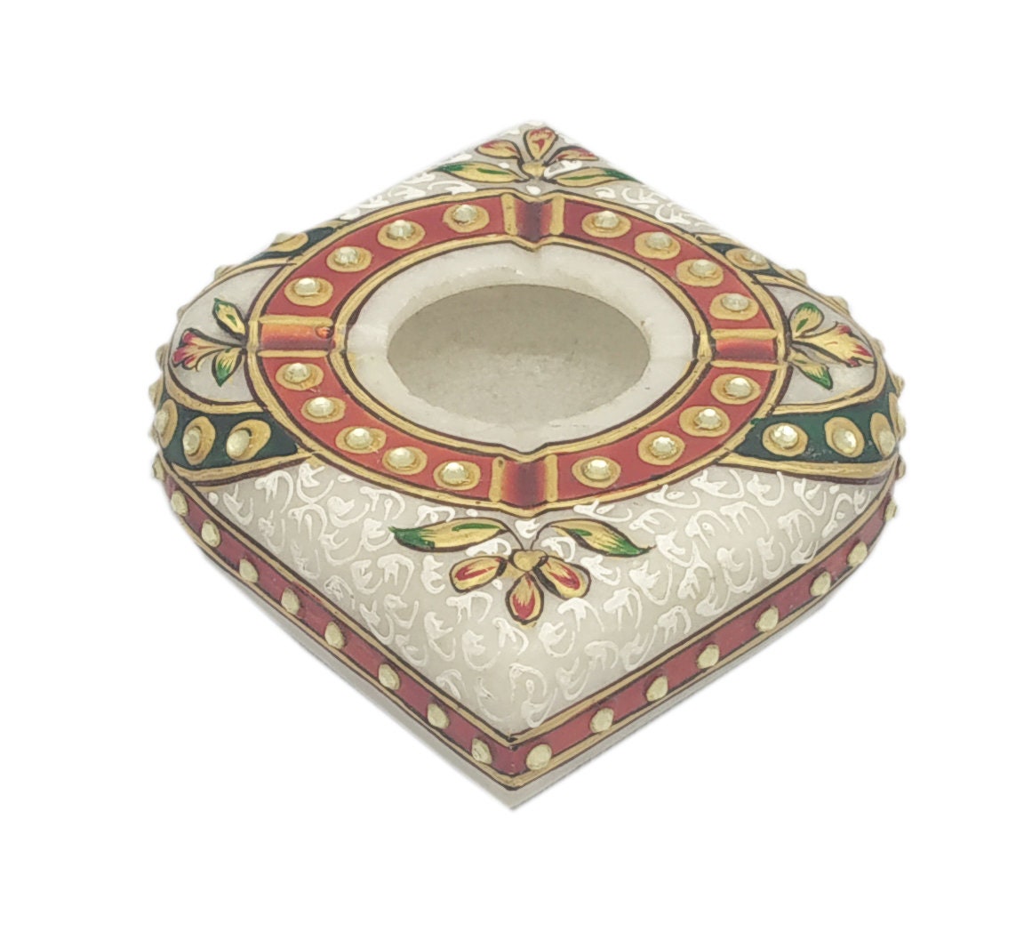 Marble Ashtray Handmade Floral Painting Engraved Ash Tray | Etsy