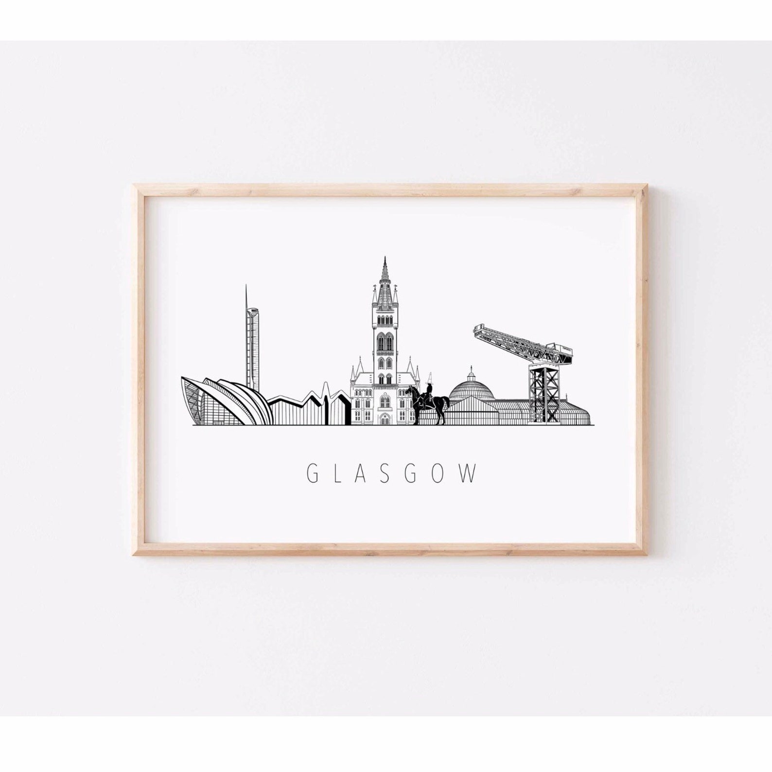 Signed Glasgow Skyline Print - University of Glasgow, Botanics ...